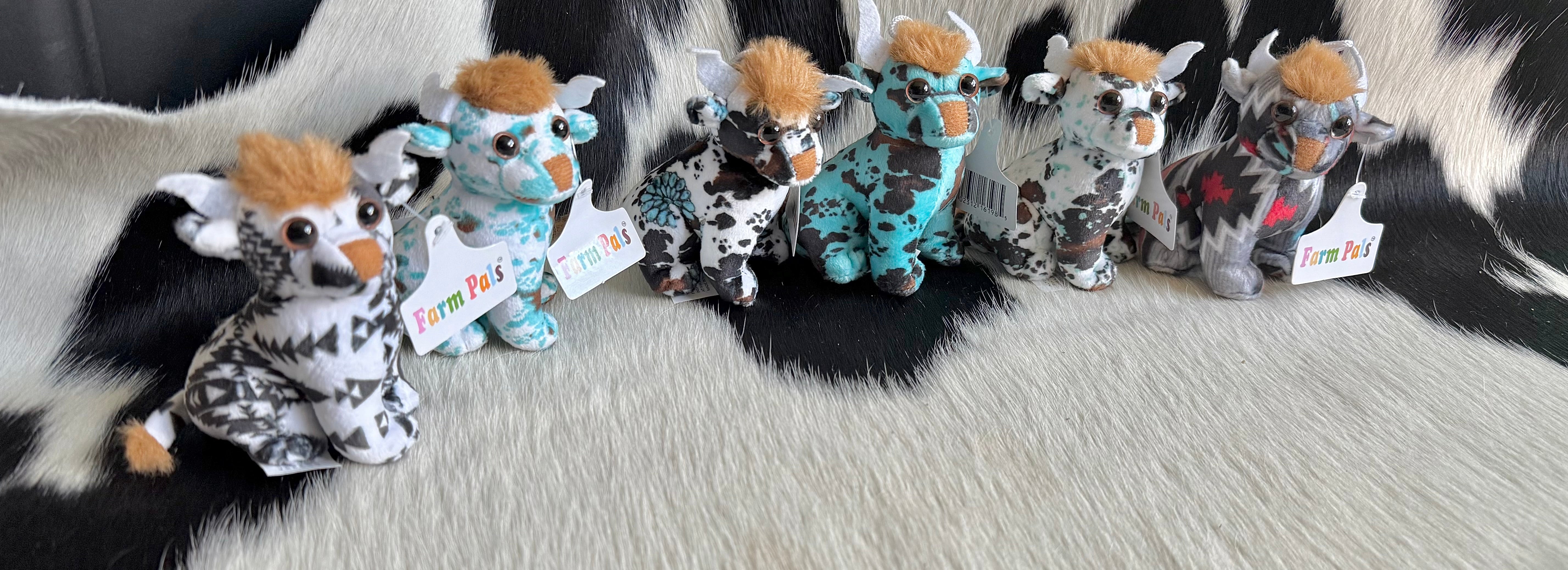 Mini Sitting Bull Cow Aztec Cowhide Plushie – Mama's Sweet Small Town ...
