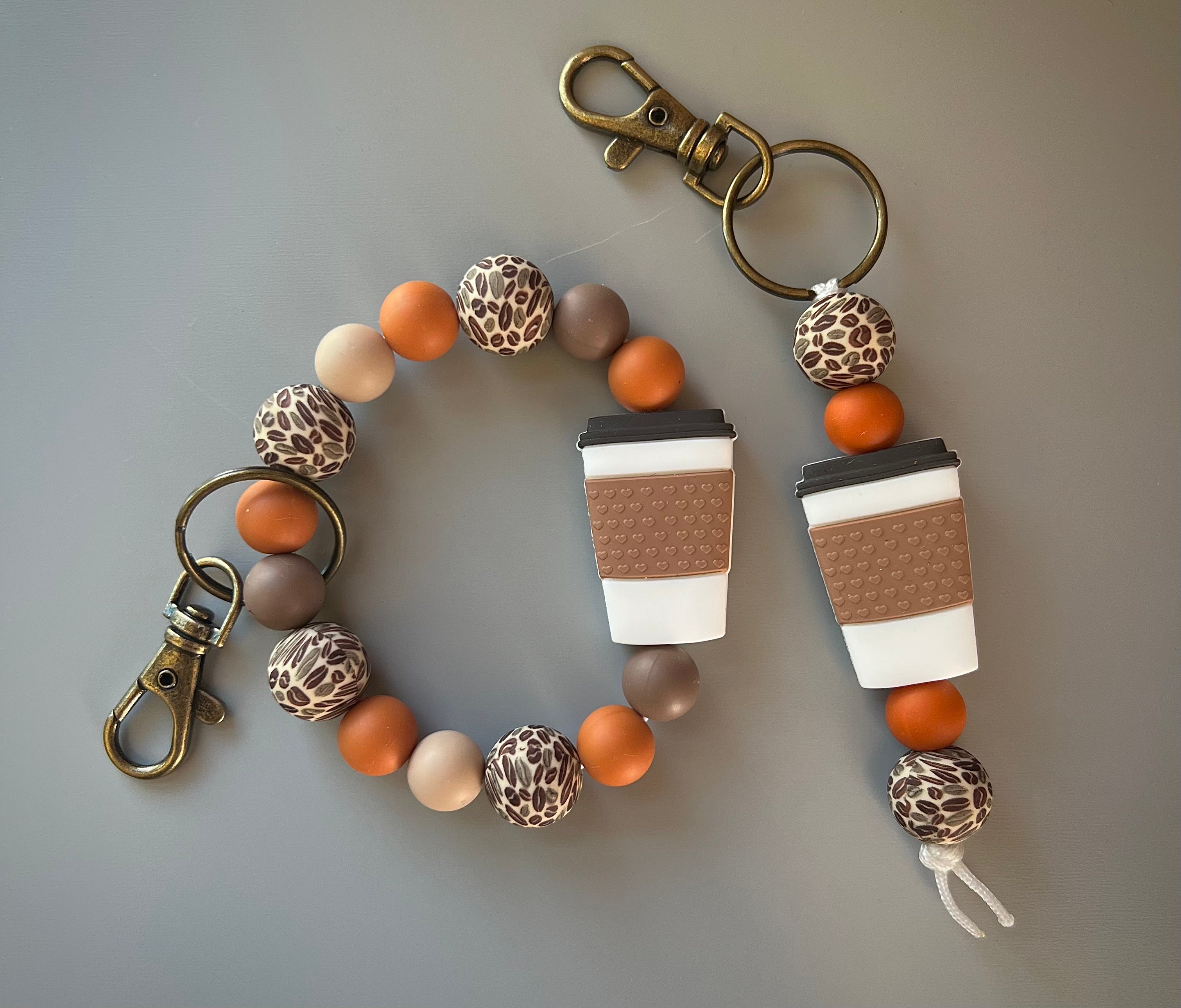 Coffee Bean Keychain Set Orange/Brown – Mama's Sweet Small Town Creations